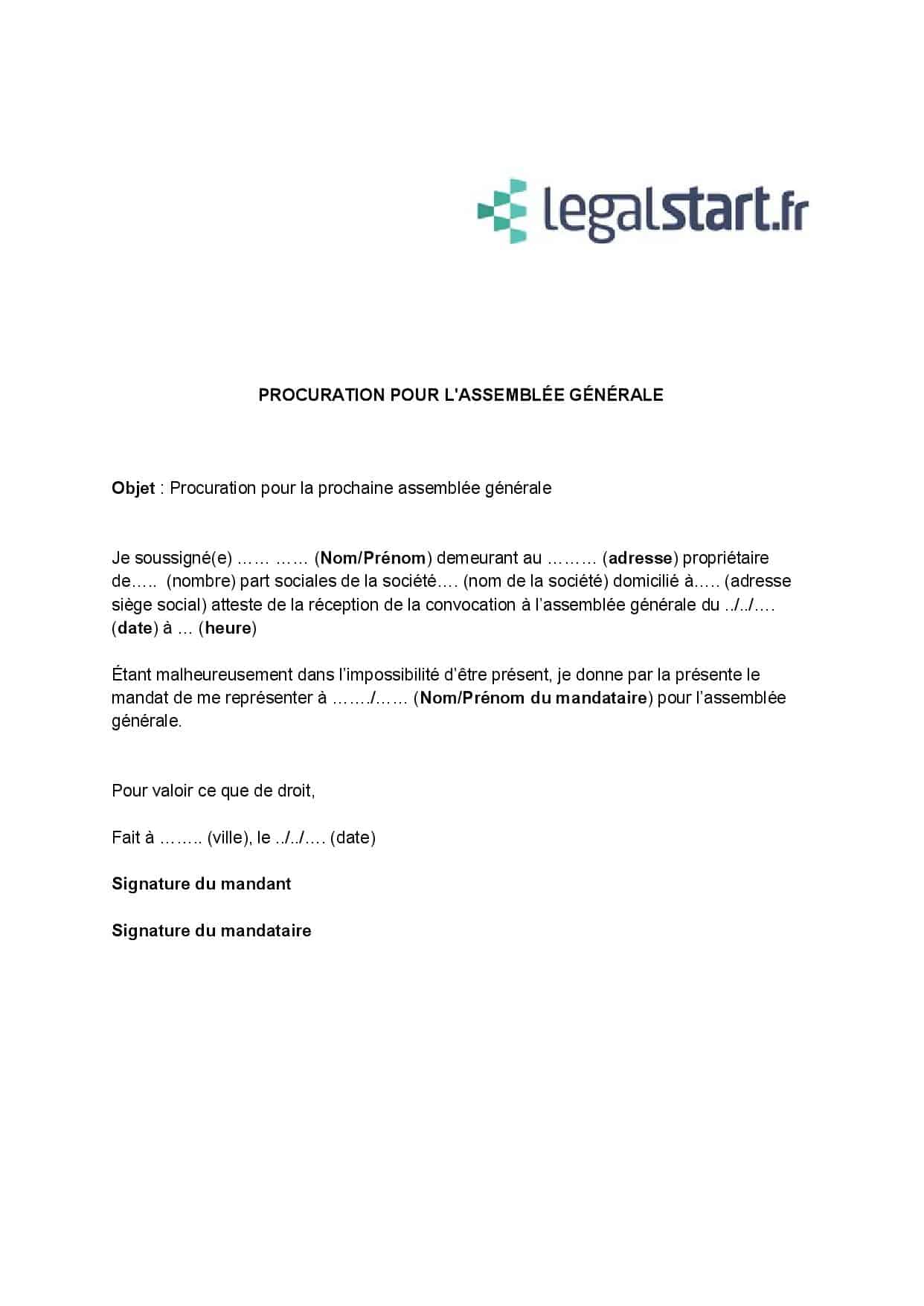 Procuration Avis De Passage – Exemple De Procuration Postale – ILGFM